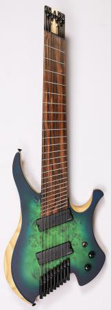 Agile Chiral Nirvana 92730 EB MOD SS Satin Green Blue Burst 9 String ...