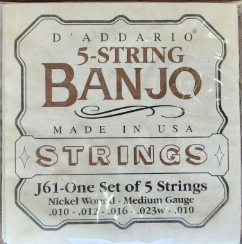 D'addario 5 String Banjo Strings J61 2 Pack