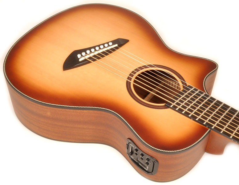 Agile Renaissance 8X Sunburst EQ Left Handed 8 String Acoustic ...