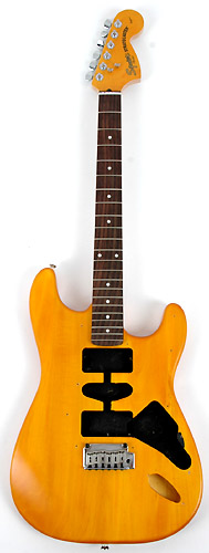 Fender Transparent Satin Strat at HomeOld