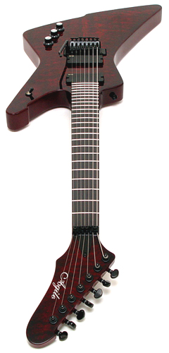 Agile Ghost Pro 7 String Tribal Red w/ Floyd Rose Tremolo at HomeOld