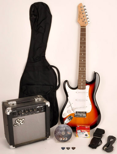 SX RST 3/4 LH 3TS Short Scale Sunburst Left Handed Guitar Pack ...